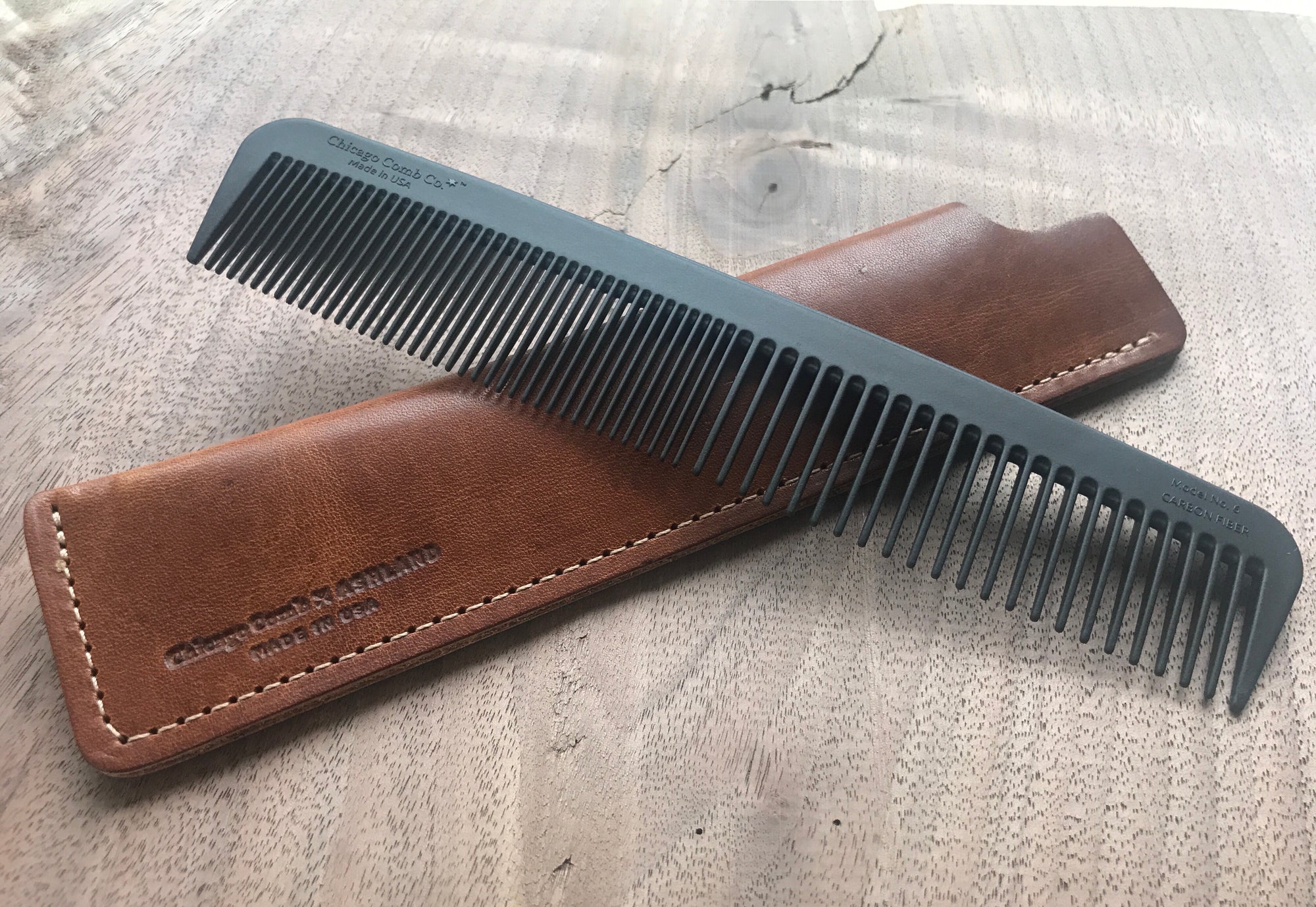 Horween Leather + Waxed Canvas Sheaths - Chicago Comb